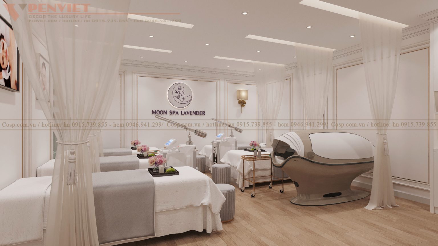 Mẫu Thiết Kế Spa Moon Spa Lavender Tân Cổ điển